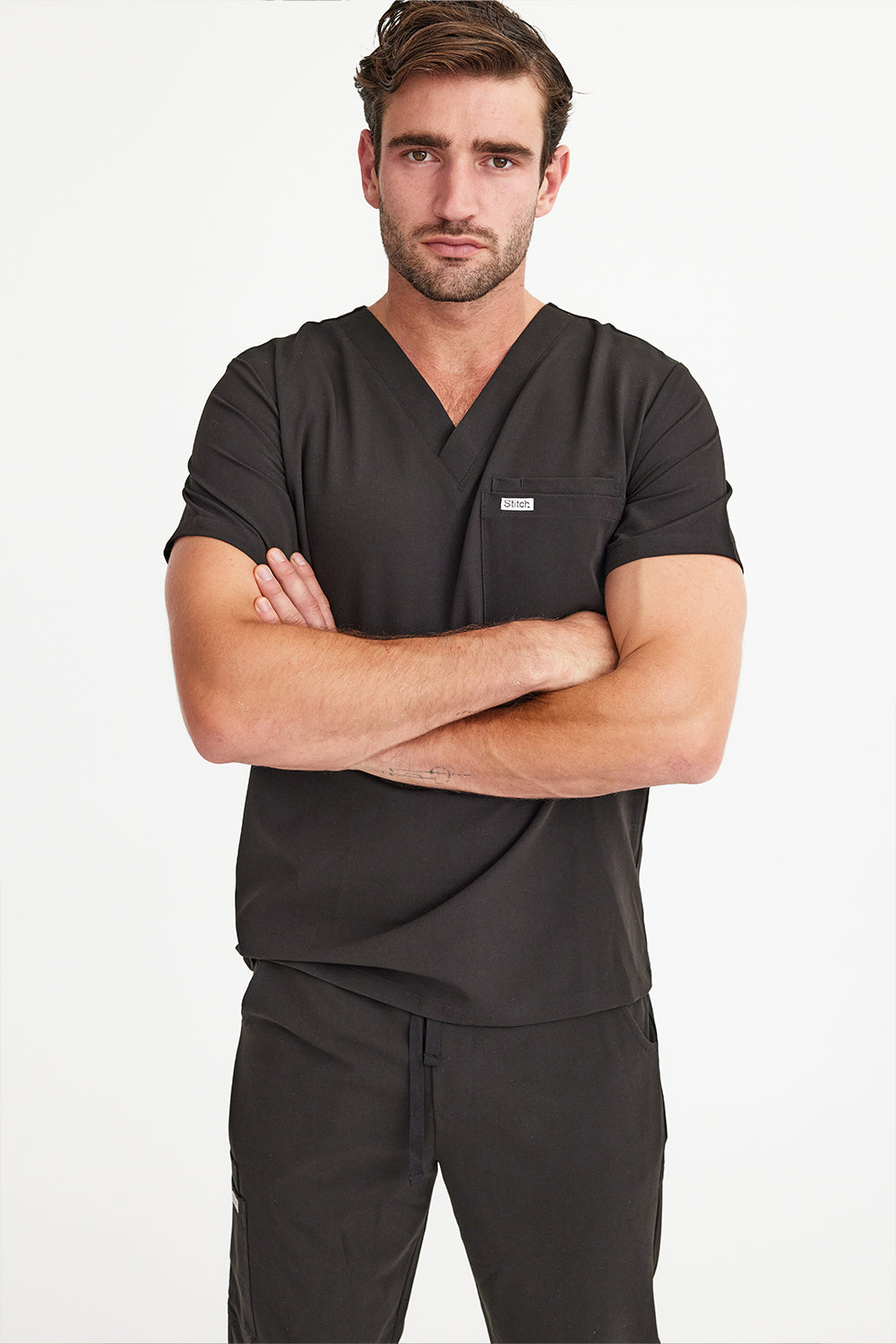 Hugo Scrub Top - Black – STITCHSCRUBS